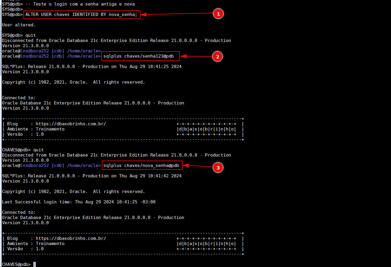 PASSWORD_ROLLOVER_TIME com ALTER USER e ALTER PROFILE no Oracle - DBA Sobrinho