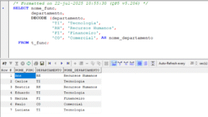 Oracle: uso do DECODE no SQL com exemplos e explicações - DBA Sobrinho